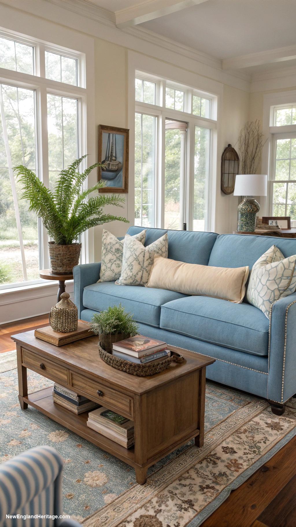 10 Beautiful Blue New England Living Rooms to Inspire You